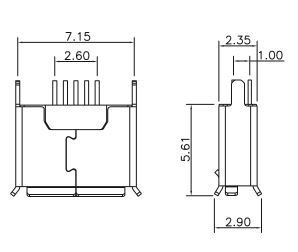 micro | USB connectoren - chassis